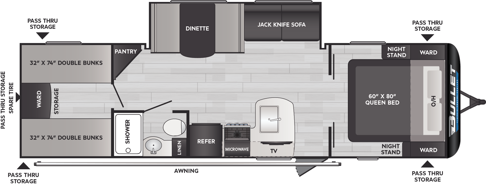 Bullet Classic Travel Trailers Comfort Travel Trailers - Model 2840QB ...