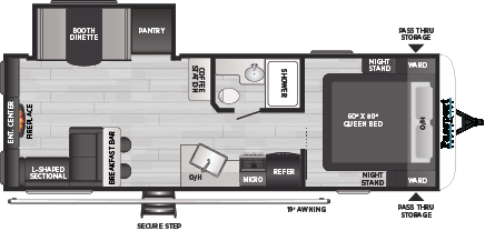 Passport Super Lite Comfort Travel Trailers - Model 2660RL Floorplan ...