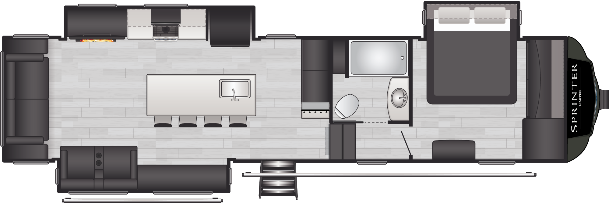 Sprinter Premium Fifth Wheels - Model 3210RLS Floorplan - Keystone RV