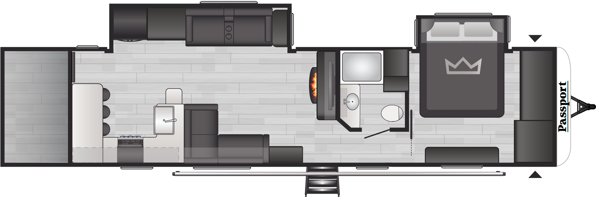 Passport Comfort Travel Trailers - Model 3360BK Floorplan - Keystone RV
