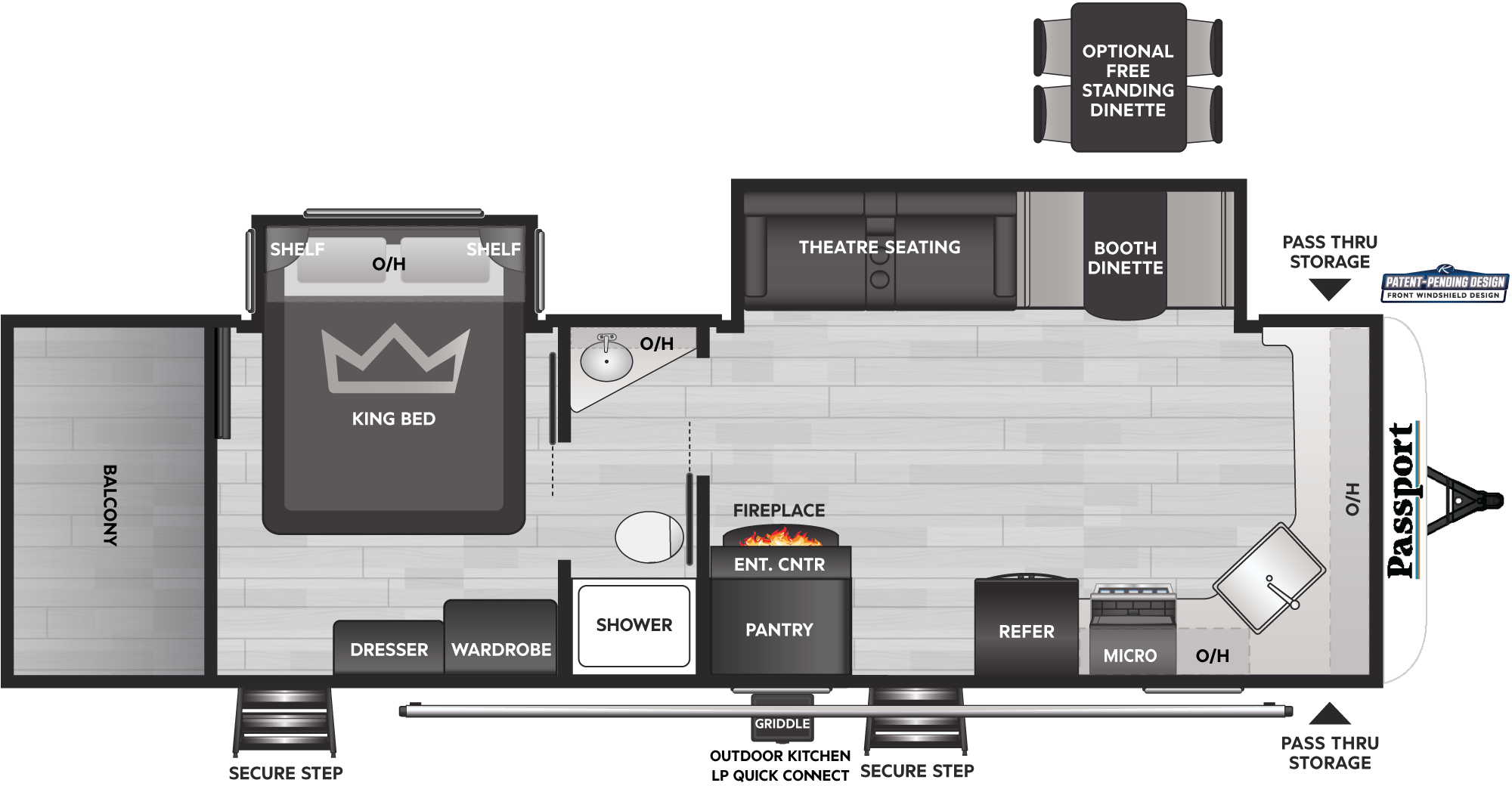 Passport Comfort Travel Trailers - Model 2710KB Floorplan - Keystone RV