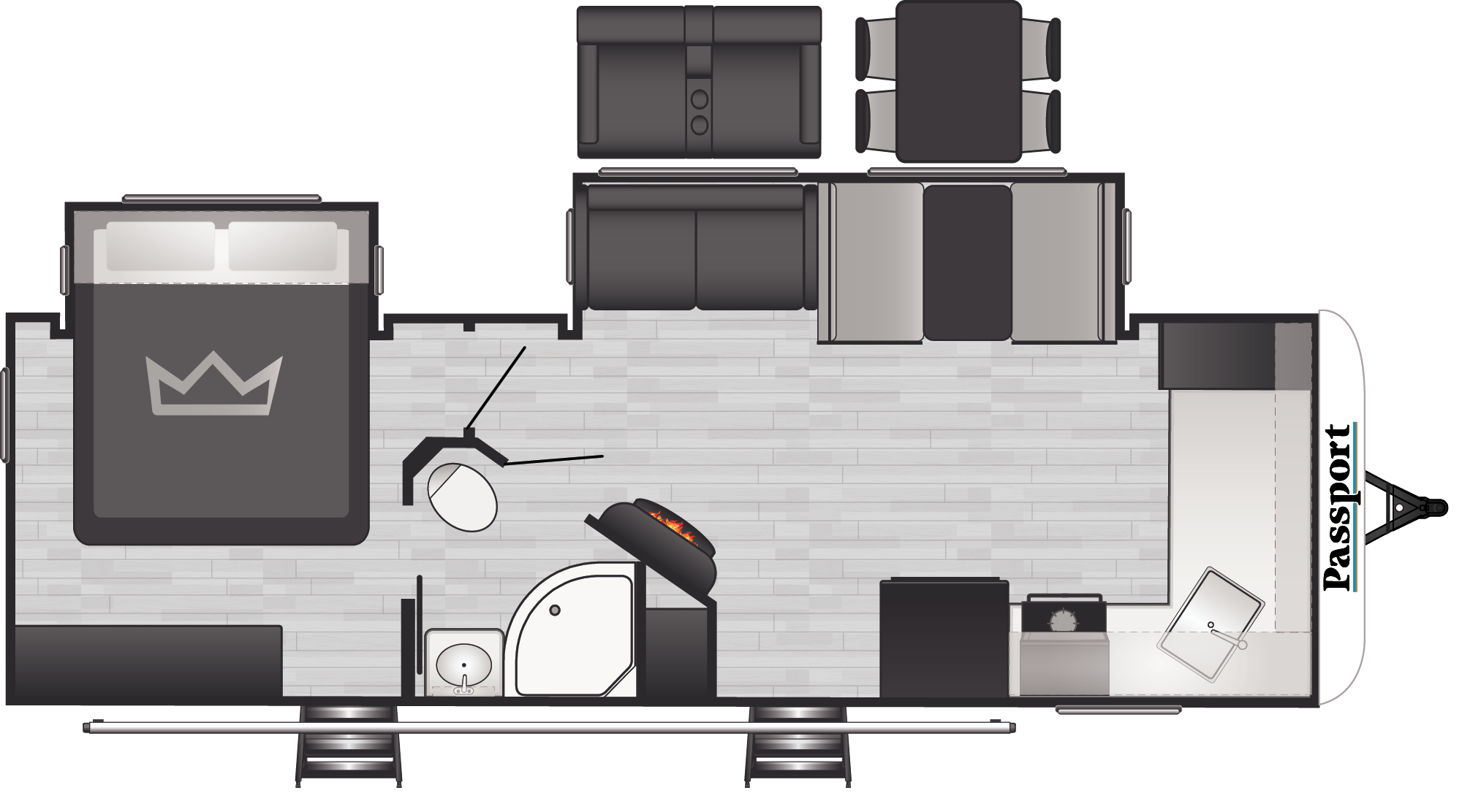 Passport Comfort Travel Trailers - Model 2600FK Floorplan - Keystone RV