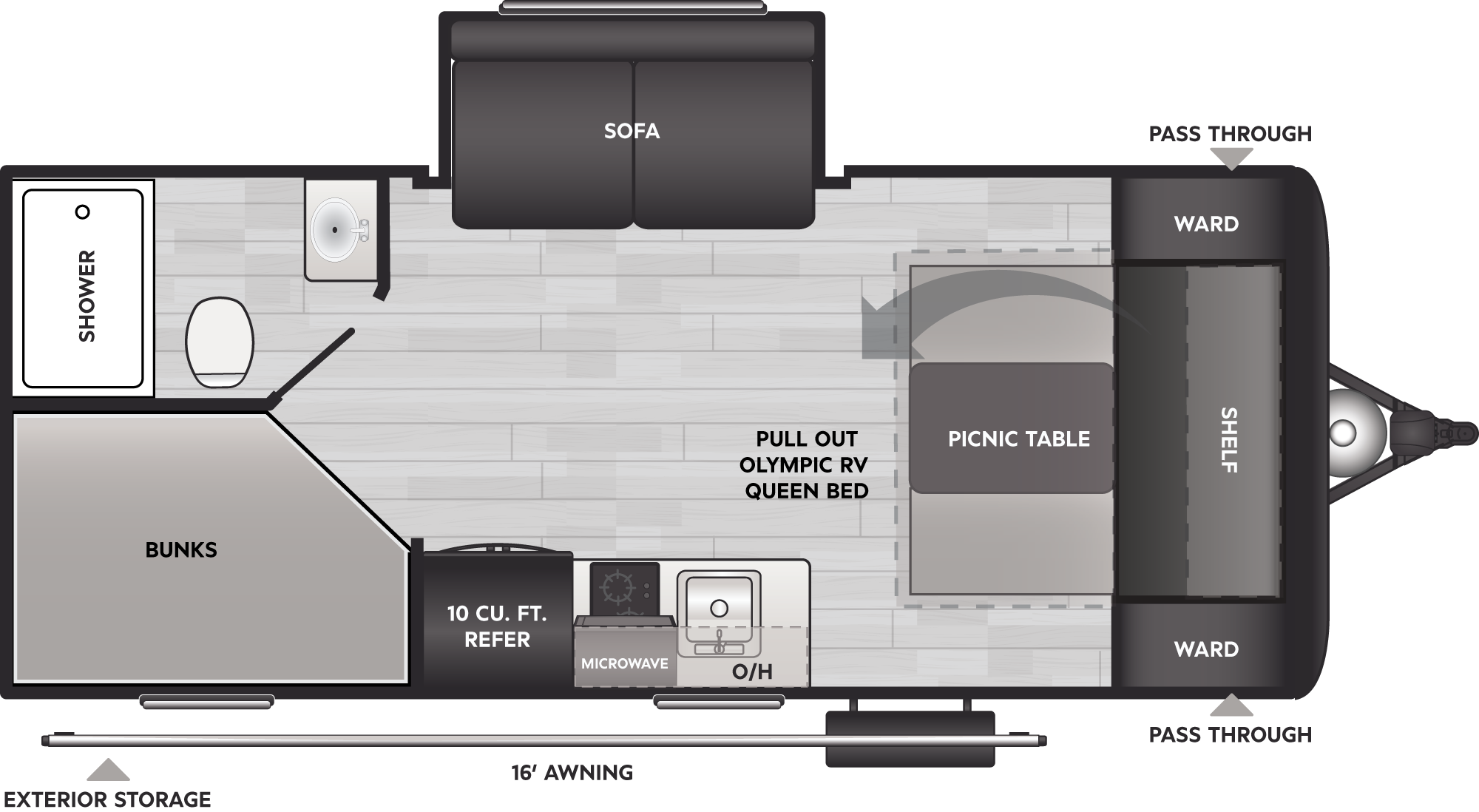 Springdale Mini Comfort Travel Trailers - Model 1990BHS Floorplan ...